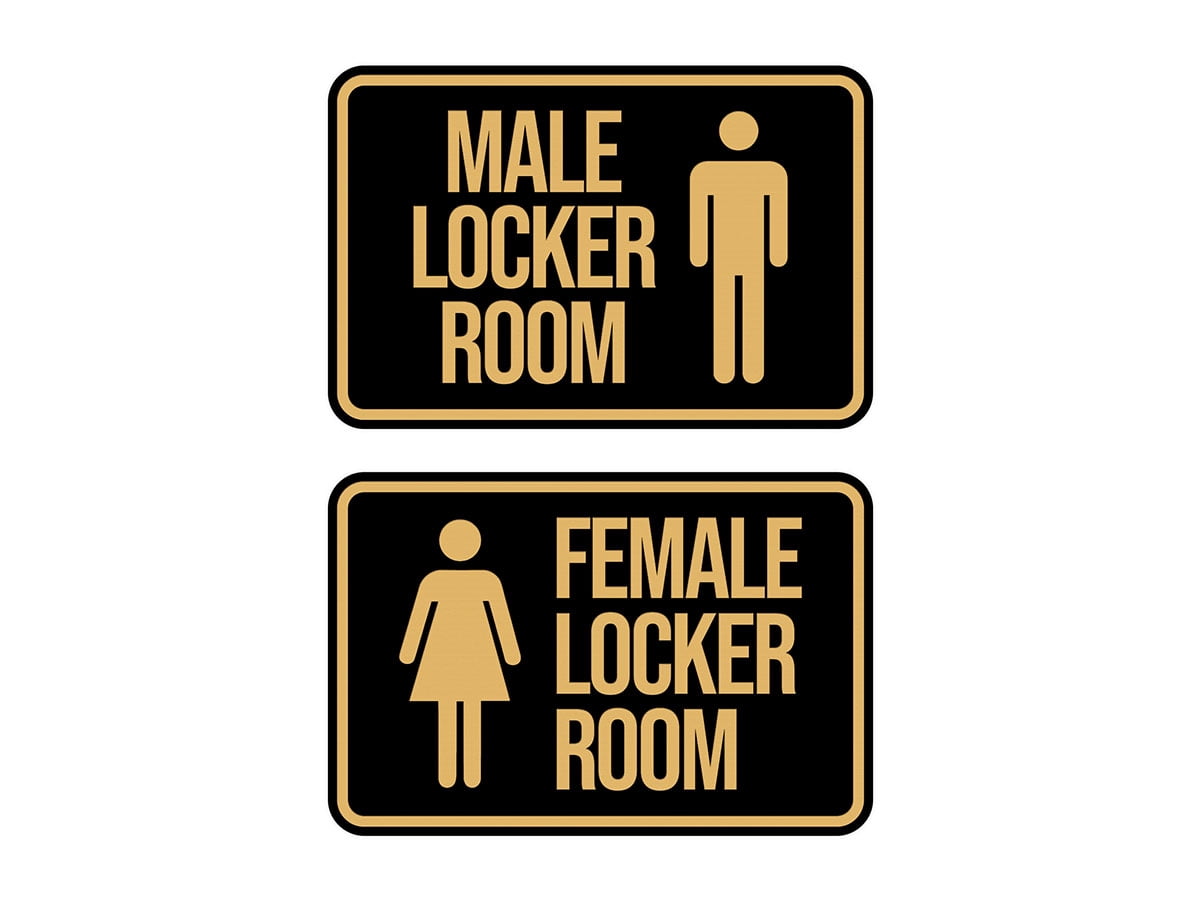 Signs ByLITA Classic Framed Male and Female Locker Room Sign (Black ...