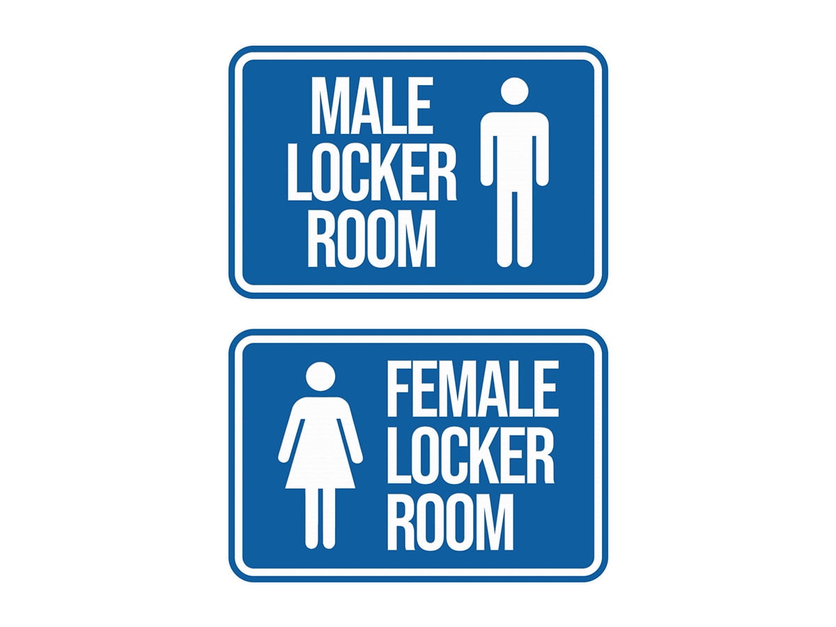 Signs ByLITA Classic Framed Male and Female Locker Room Sign (Blue ...