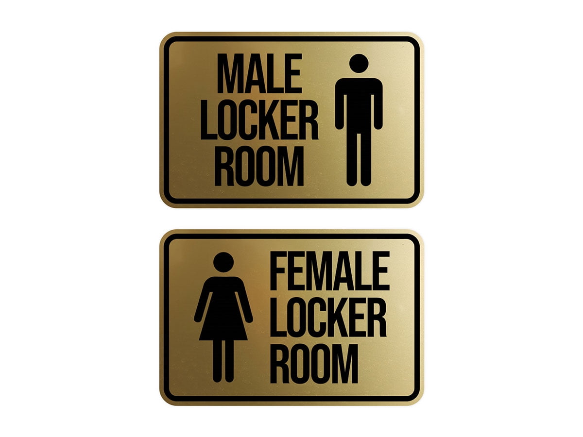 Signs ByLITA Classic Framed Male and Female Locker Room Sign (Brushed ...