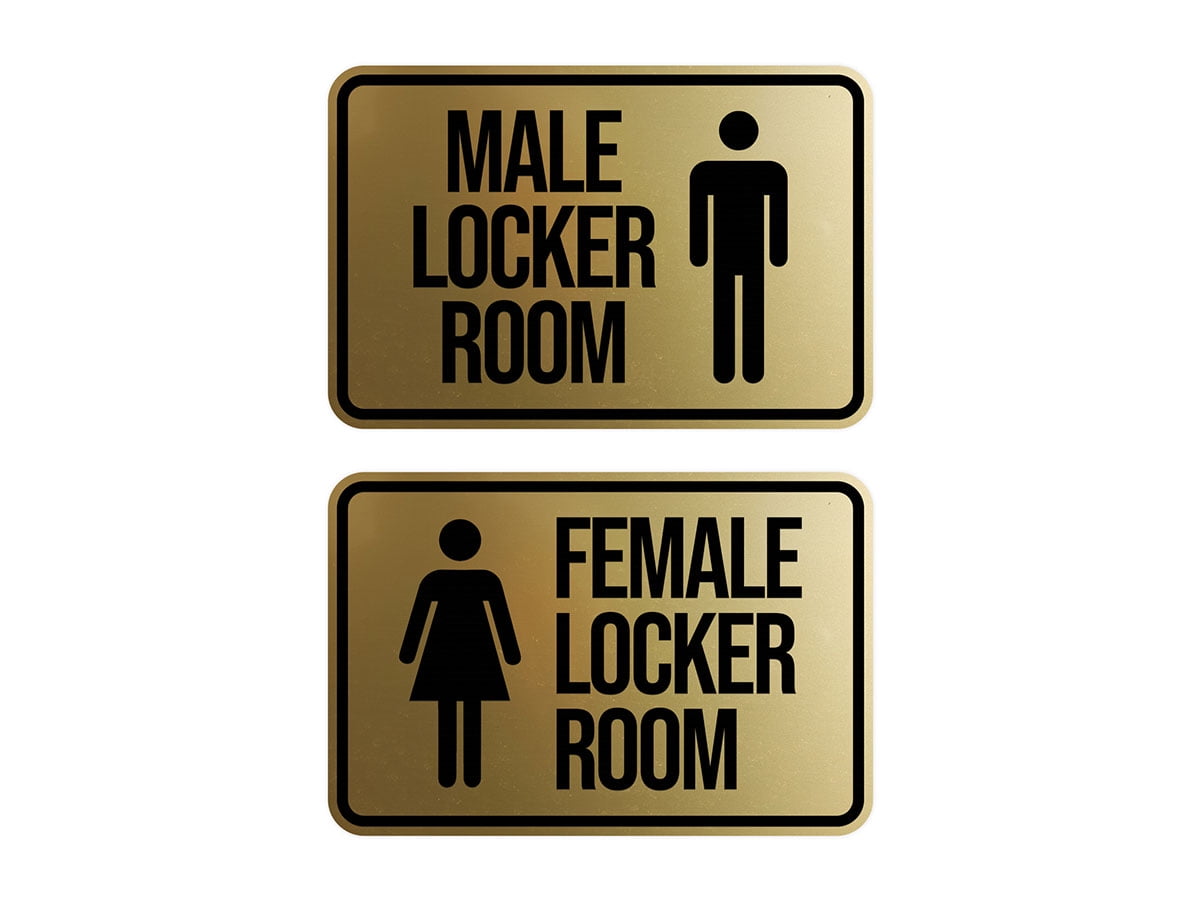 Signs ByLITA Classic Framed Male and Female Locker Room Sign (Brushed ...