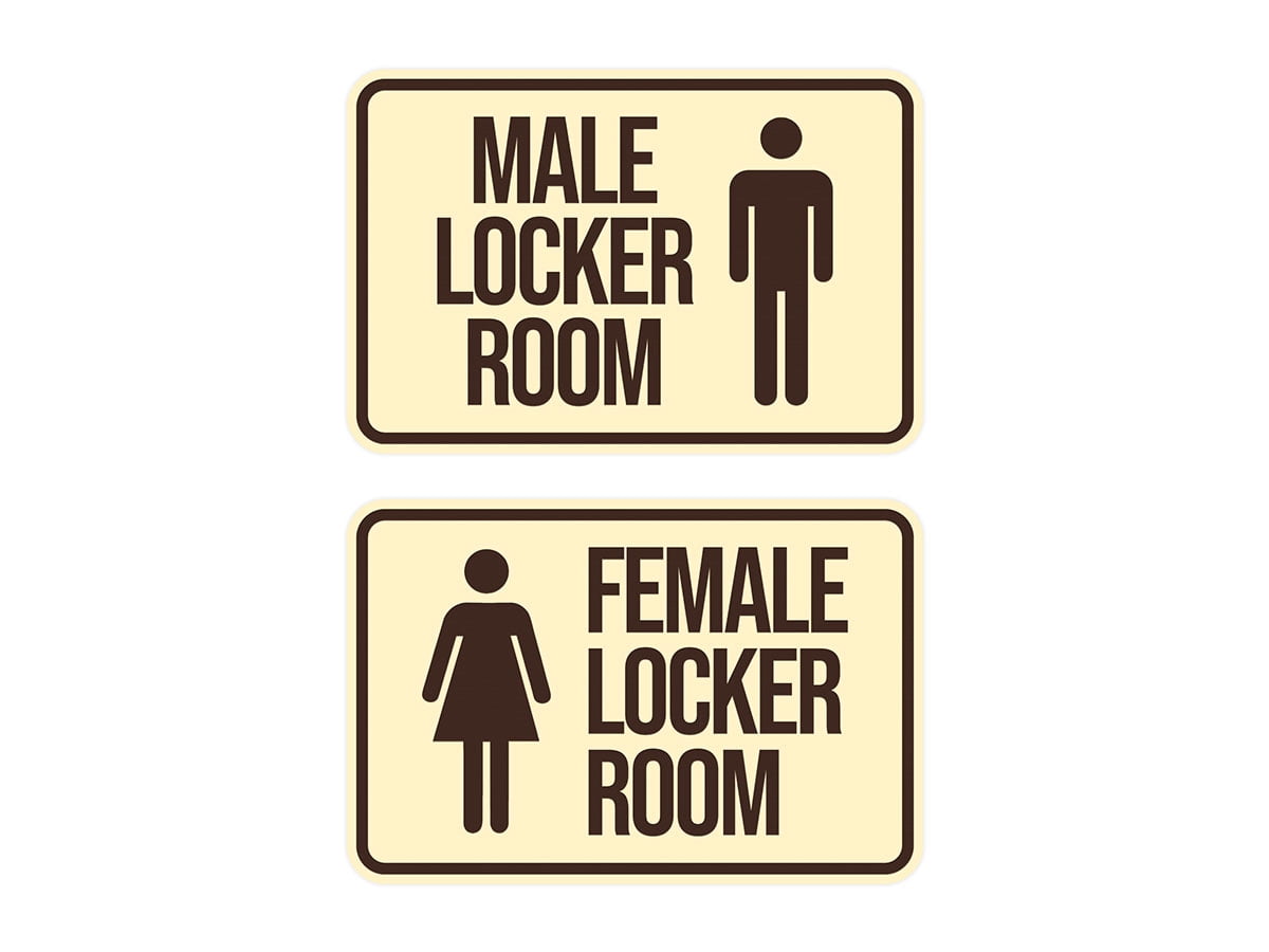 Signs ByLITA Classic Framed Male and Female Locker Room Sign (Ivory ...