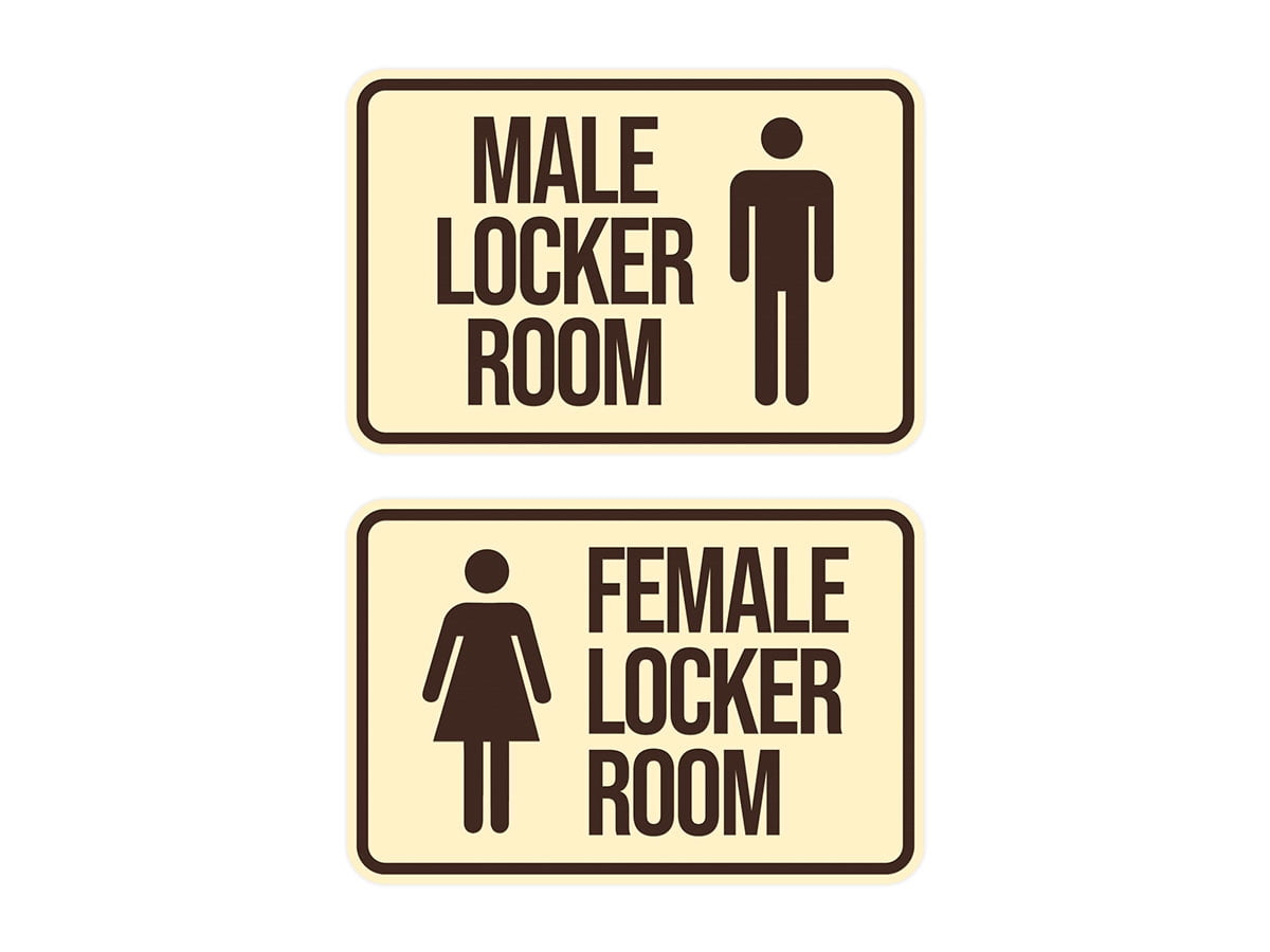 Signs ByLITA Classic Framed Male and Female Locker Room Sign (Ivory ...