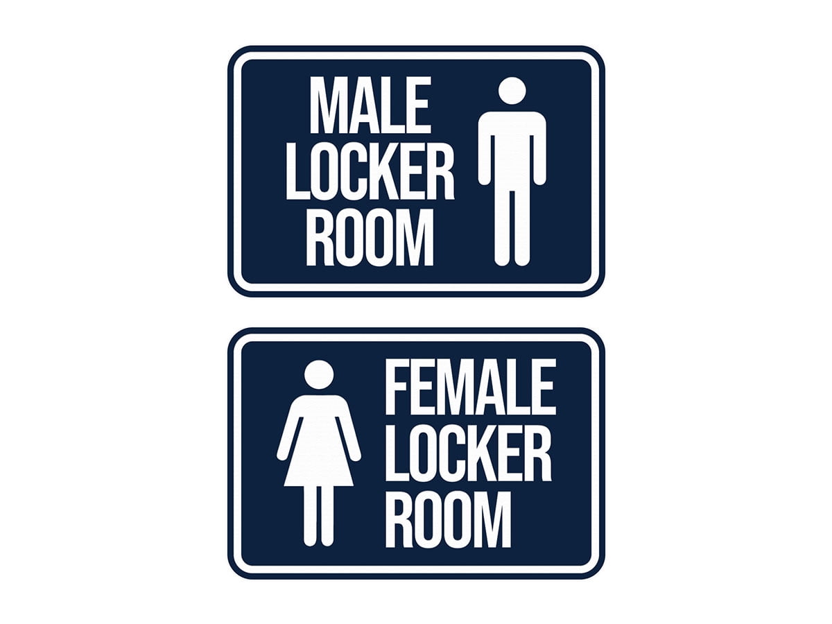 Signs ByLITA Classic Framed Male and Female Locker Room Sign (Navy Blue ...