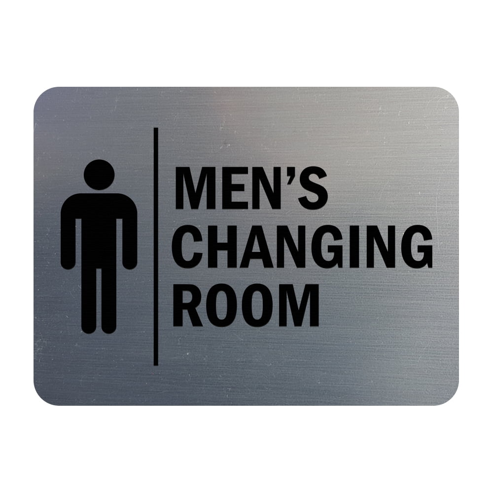 Signs ByLITA Classic Framed Men's Changing Room Sign (Brushed Silver ...