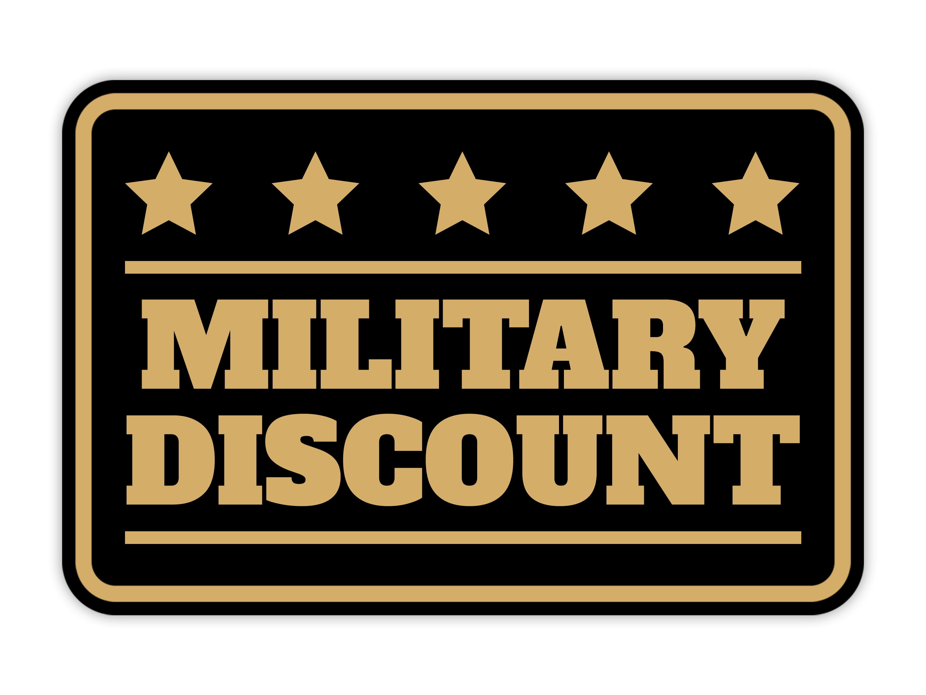 Signs ByLITA Classic Framed Military Discount Sign (Black Gold) - Large ...