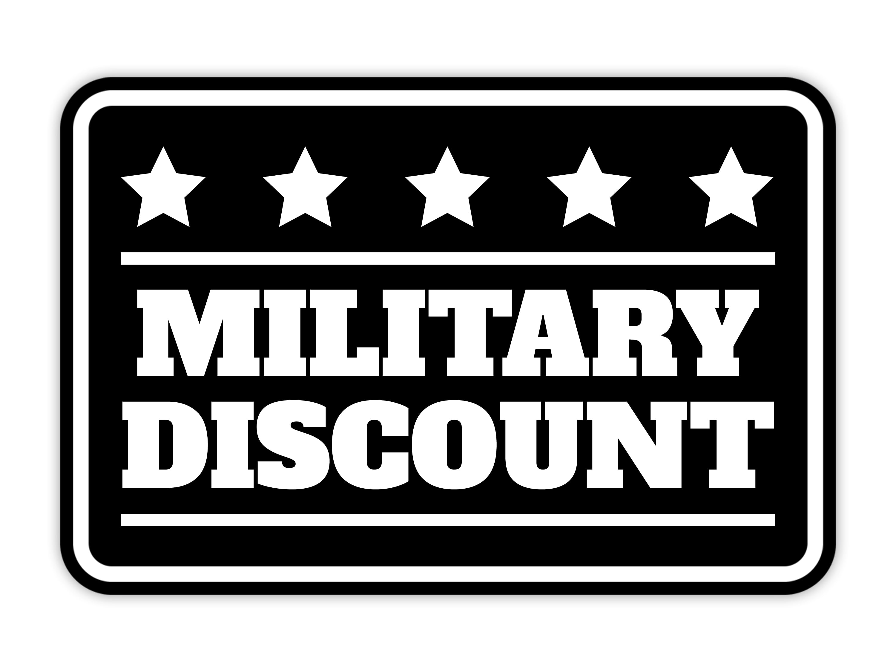 Signs ByLITA Classic Framed Military Discount Sign (Black) - Large ...