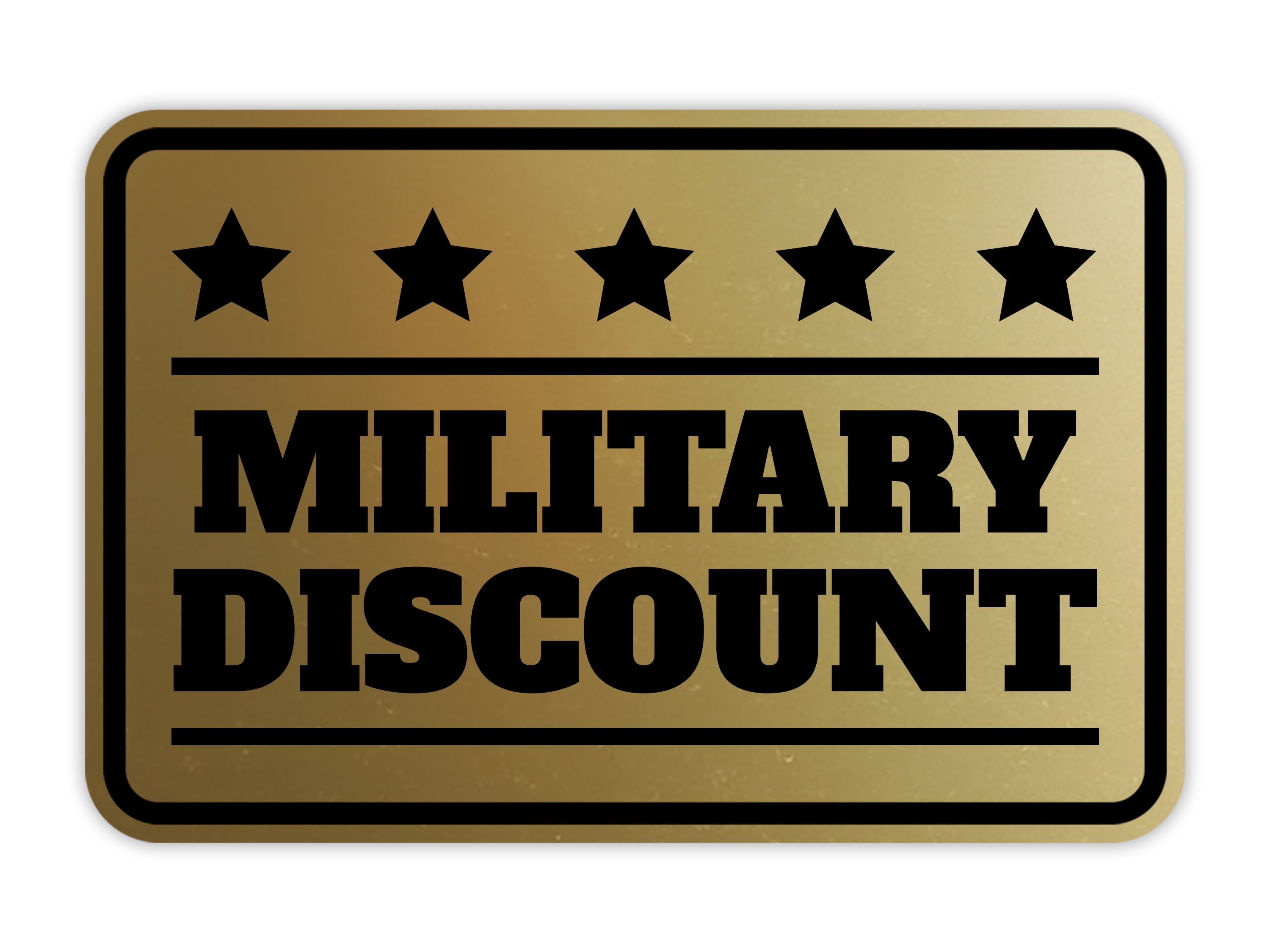 Signs ByLITA Classic Framed Military Discount Sign (Brushed Gold ...