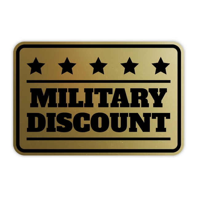 Signs ByLITA Classic Framed Military Discount Sign (Brushed Gold ...