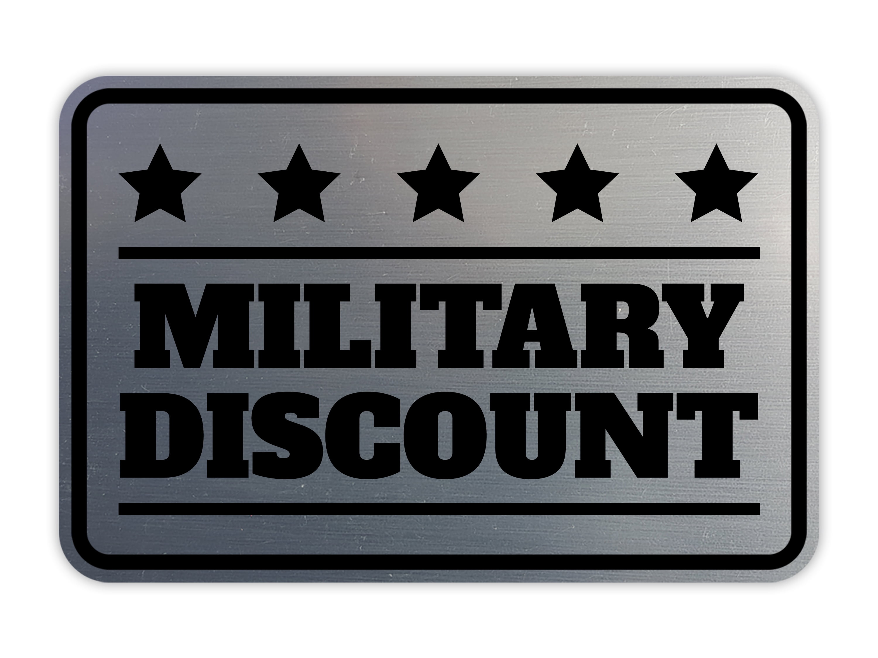 Signs ByLITA Classic Framed Military Discount Sign (Brushed Silver ...