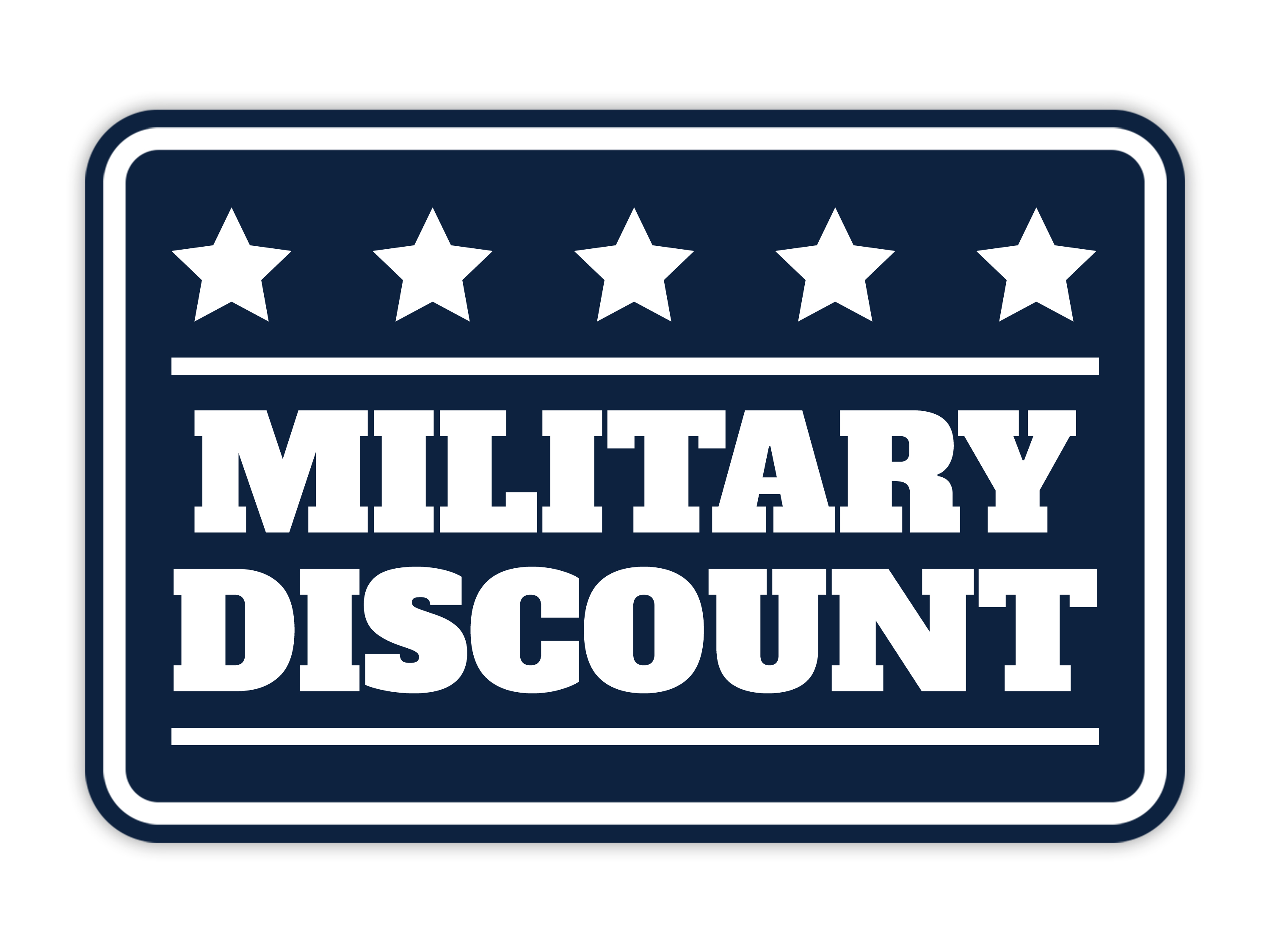 Signs ByLITA Classic Framed Military Discount Sign (Navy Blue / White ...