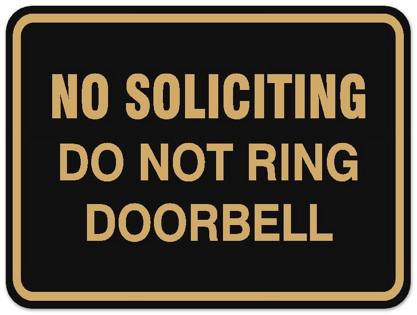 Signs ByLITA Classic Framed NO SOLICITING DO NOT RING DOORBELL Door or ...