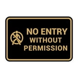 Signs ByLITA Classic Framed No Entry Without Permission Sign (Black ...