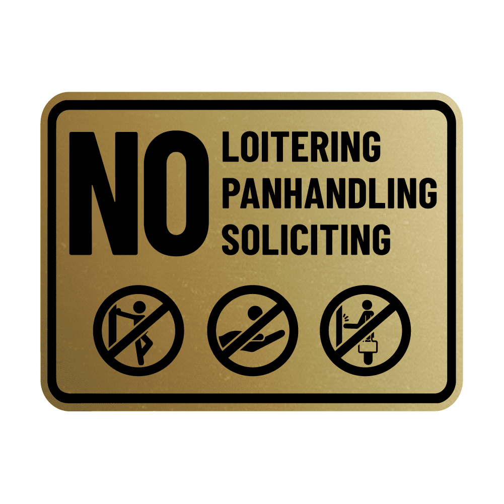 Signs ByLITA Classic Framed No Loitering No Panhandling No Soliciting ...