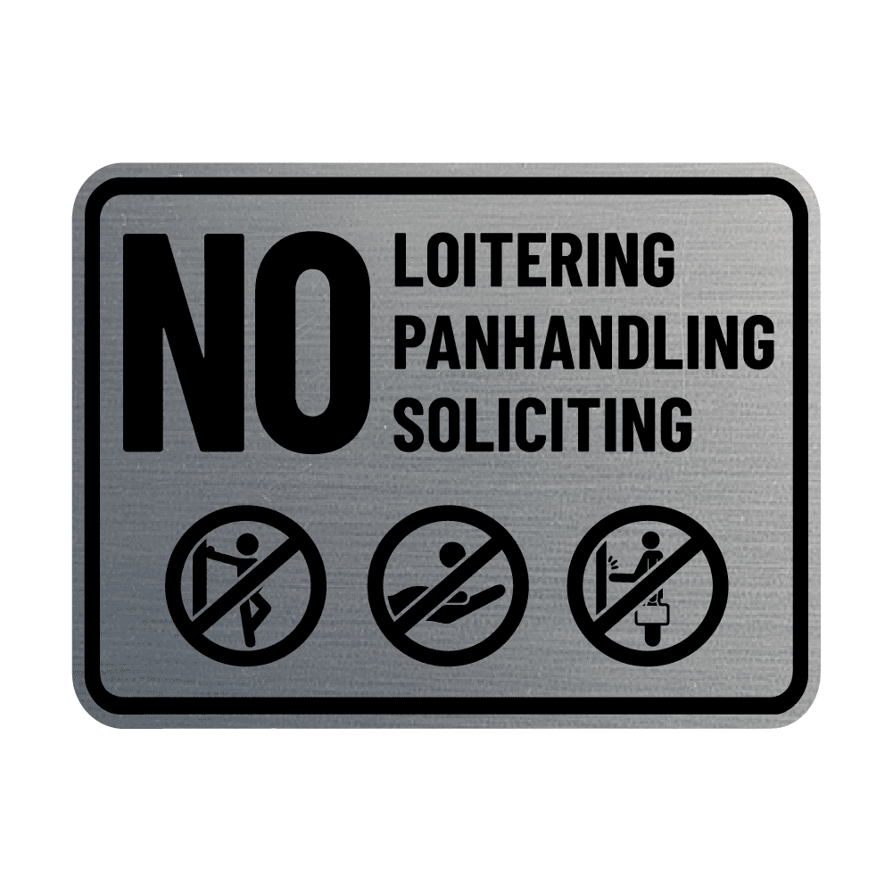 Signs ByLITA Classic Framed No Loitering No Panhandling No Soliciting ...