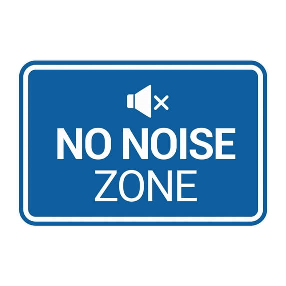 Signs ByLITA Classic Framed, No Noise Zone Sign (Blue) - Small ...