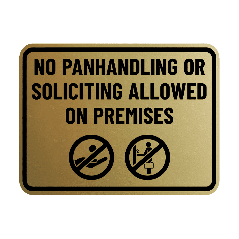 Signs ByLITA Classic Framed No Panhandling or Soliciting Allowed on ...