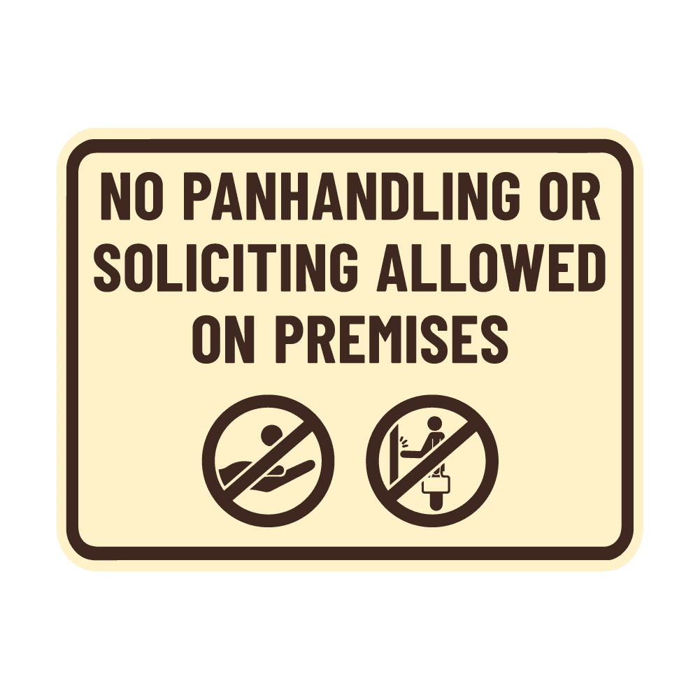 Signs ByLITA Classic Framed No Panhandling or Soliciting Allowed on ...