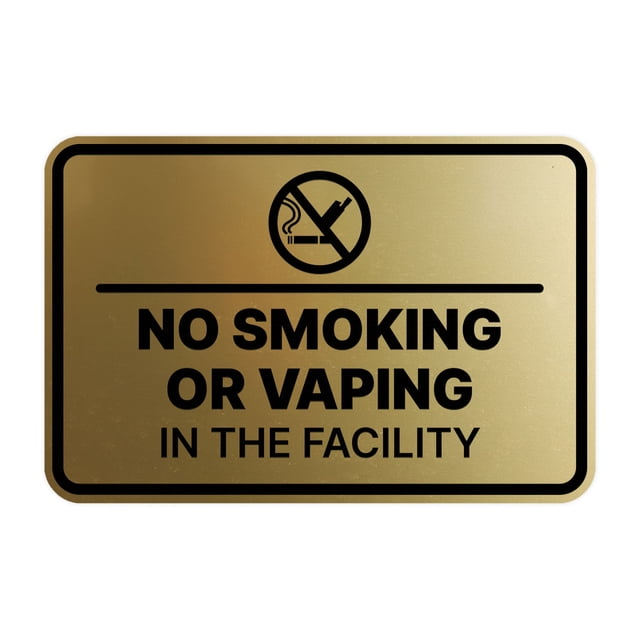 Signs ByLITA Classic Framed No Smoking or Vaping in the Facility Sign ...