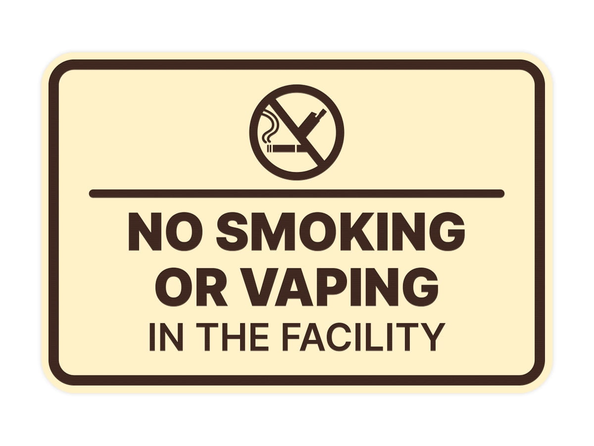 Signs ByLITA Classic Framed No Smoking or Vaping in the Facility Sign ...