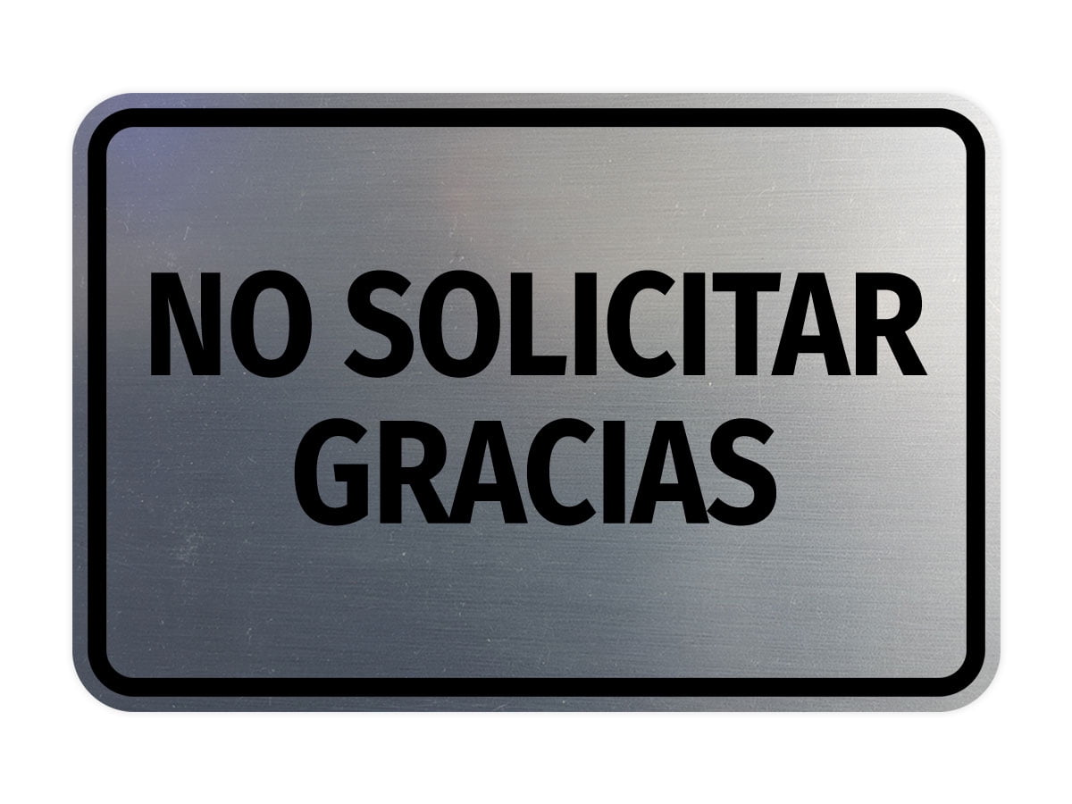 Signs ByLITA Classic Framed No Solicitar Gracias vector Durable ABS ...