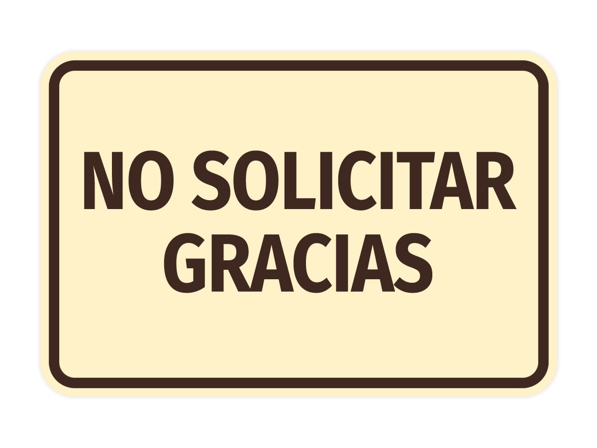 Signs ByLITA Classic Framed No Solicitar Gracias vector Durable ABS ...