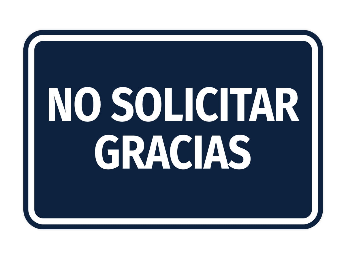 Signs ByLITA Classic Framed No Solicitar Gracias vector Durable ABS ...