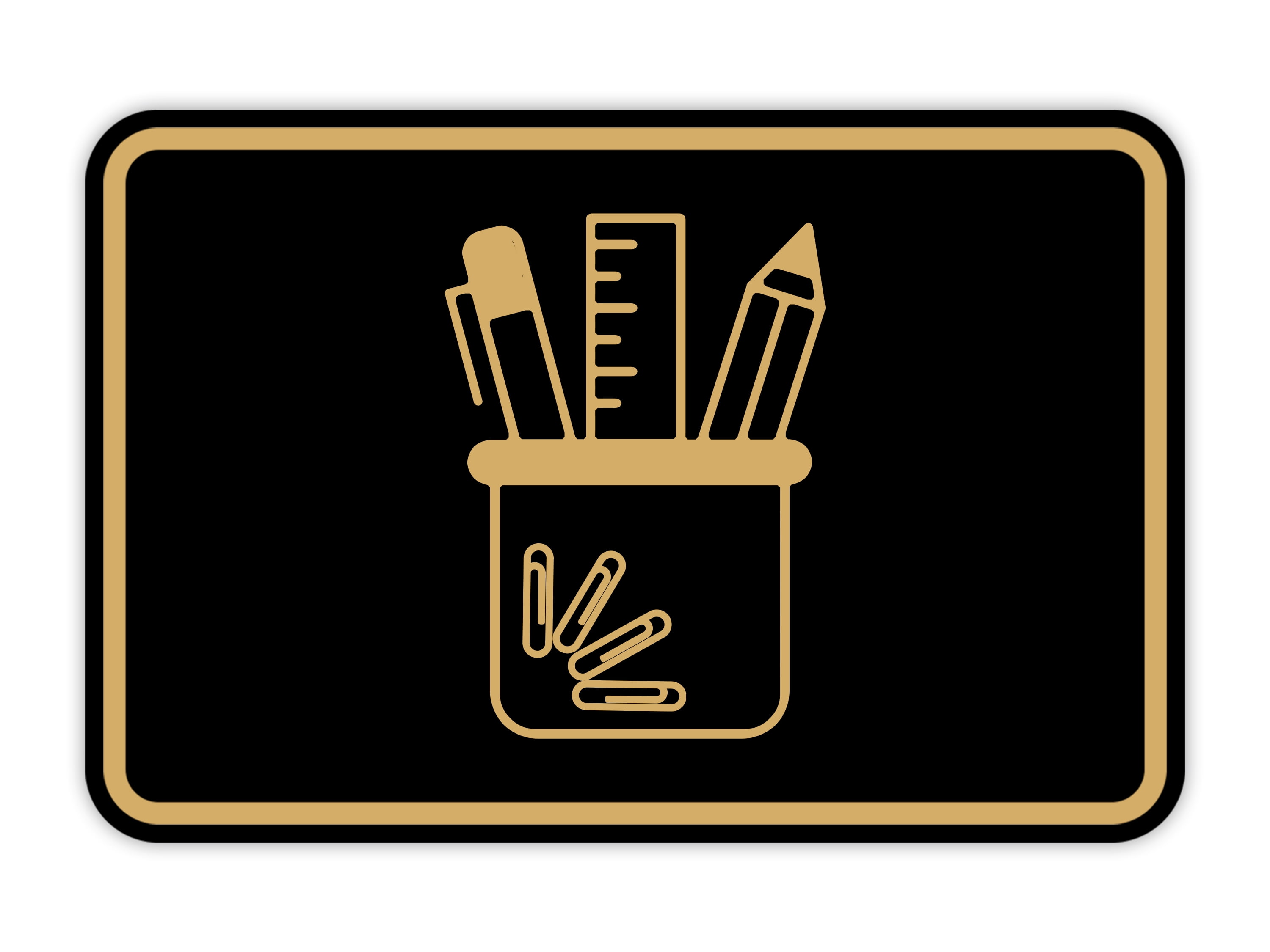 Signs ByLITA Classic Framed Office Stationary Graphic Sign (Black /Gold ...