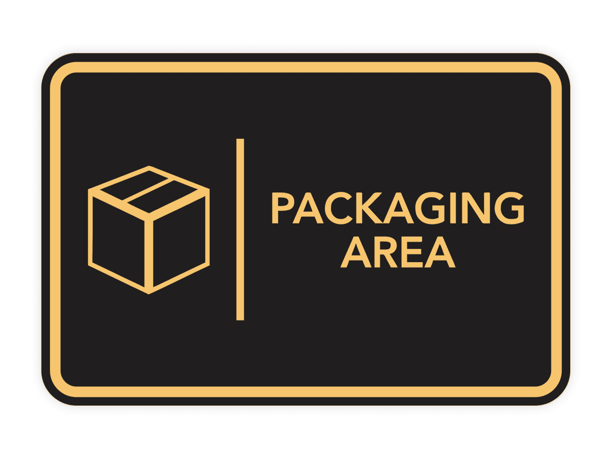 Signs ByLITA Classic Framed Packaging Area Door or Wall Sign Easy ...