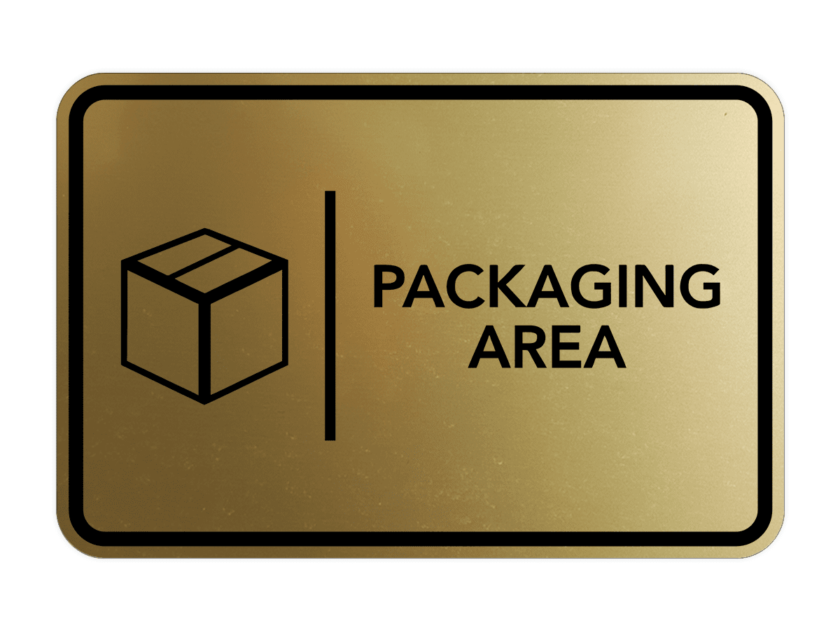 Signs ByLITA Classic Framed Packaging Area Door or Wall Sign Easy ...