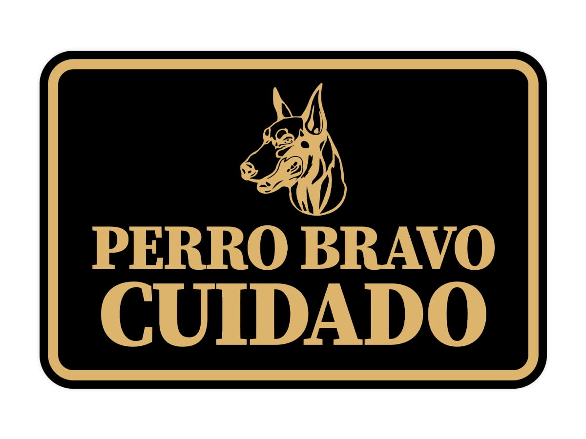 Signs ByLITA Classic Framed Perro Bravo Cuidado Graphic Spanish ...