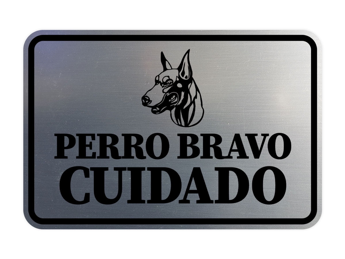 Signs ByLITA Classic Framed Perro Bravo Cuidado Graphic Spanish ...