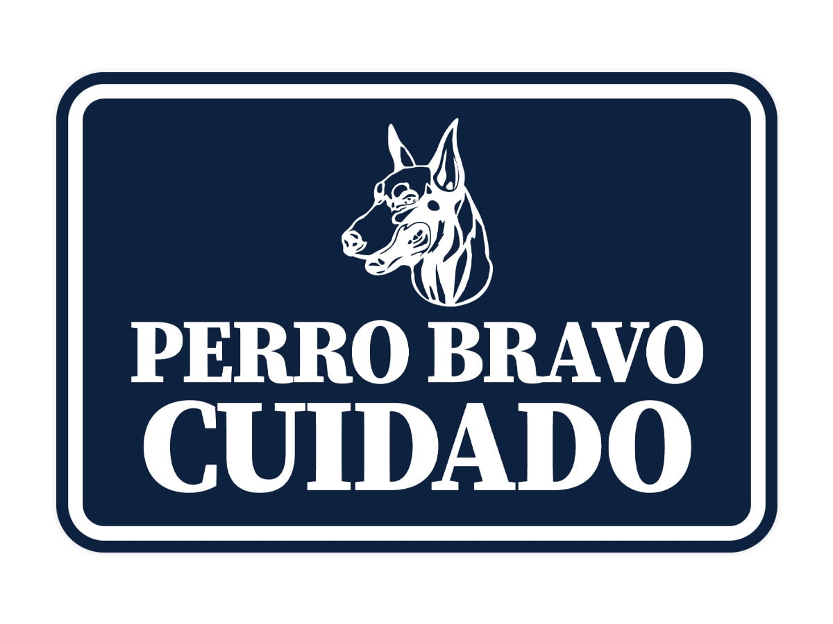 Signs ByLITA Classic Framed Perro Bravo Cuidado Graphic Spanish ...