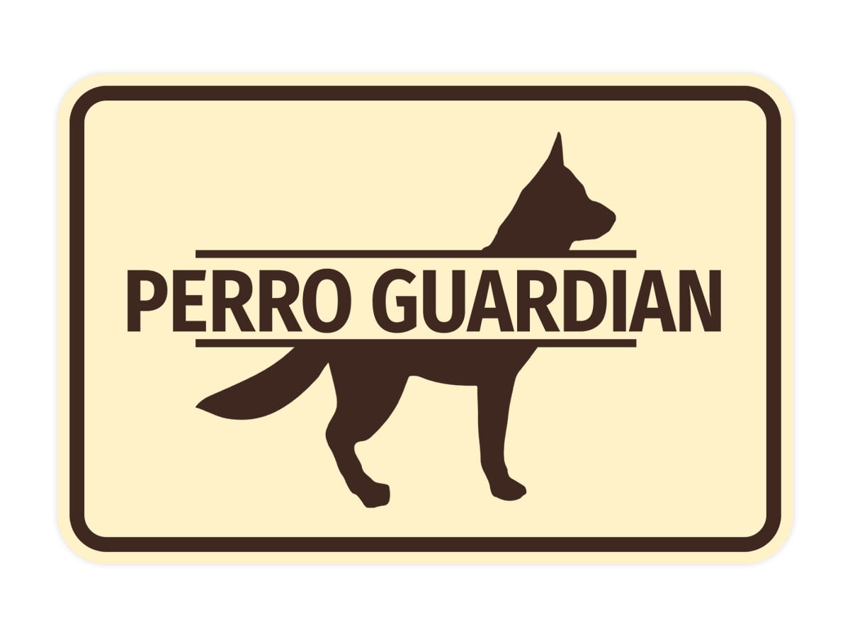 Signs ByLITA Classic Framed Perro Guardian Graphic Spanish Security ...