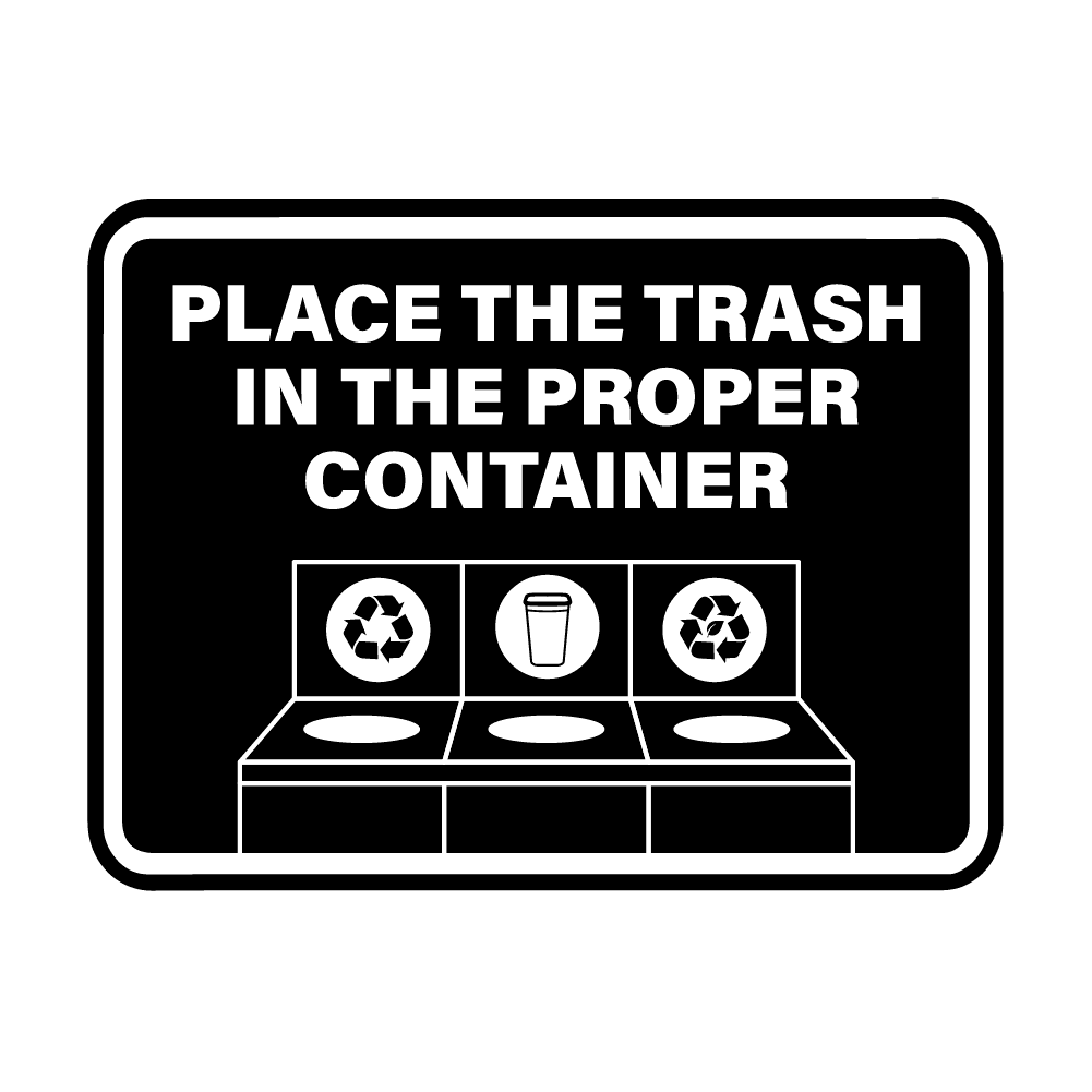 Signs ByLITA Classic Framed Place The Trash In The Proper Container ...