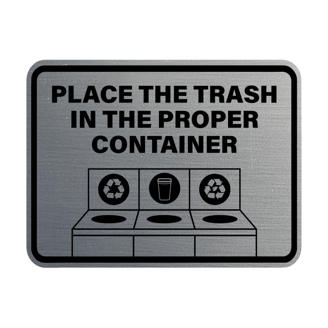 Signs ByLITA Classic Framed Place The Trash In The Proper Container ...
