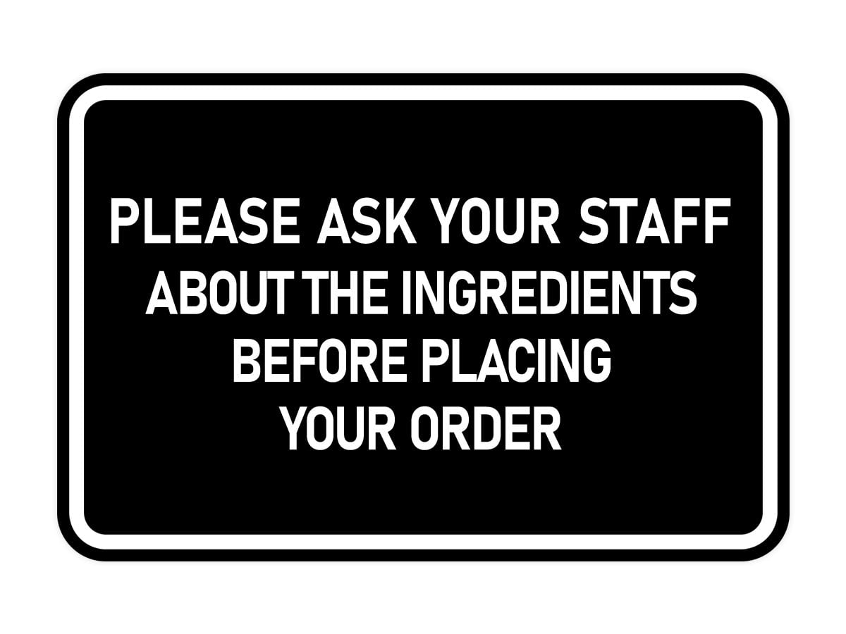 Signs ByLITA Classic Framed Please Ask Your Staff About The Ingredients ...