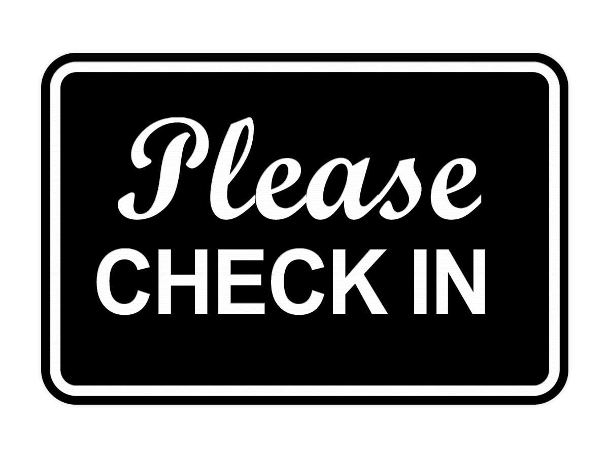 Signs ByLITA Classic Framed, Please Check In Sign (Black) - Medium ...