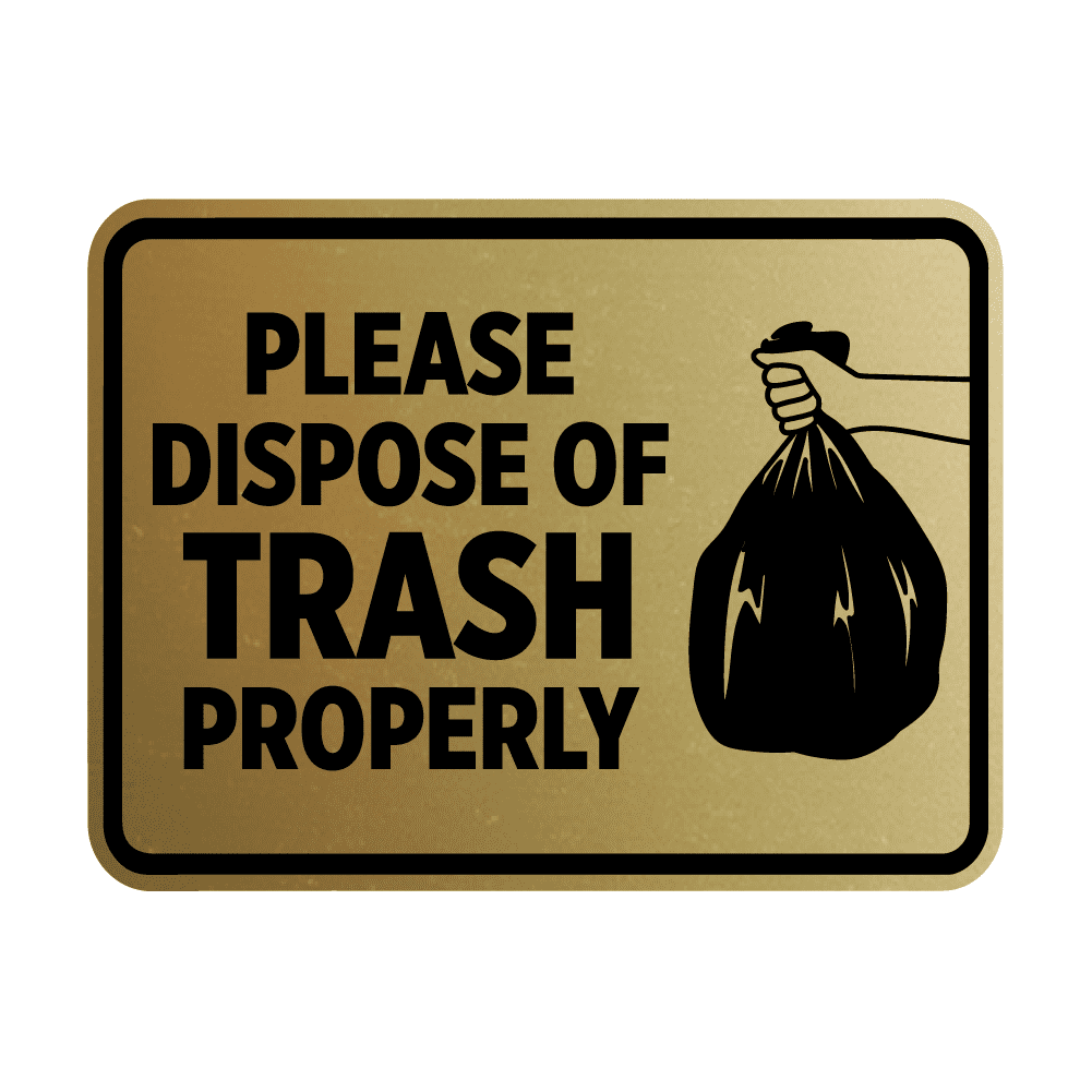 Signs ByLITA Classic Framed Please Dispose Of Trash Properly Sign ...