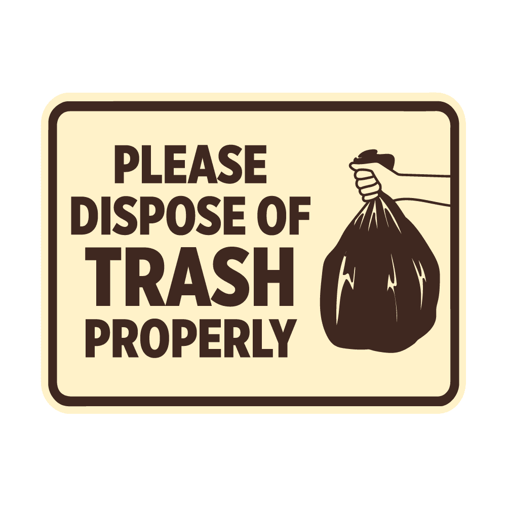 Signs ByLITA Classic Framed Please Dispose Of Trash Properly Sign ...
