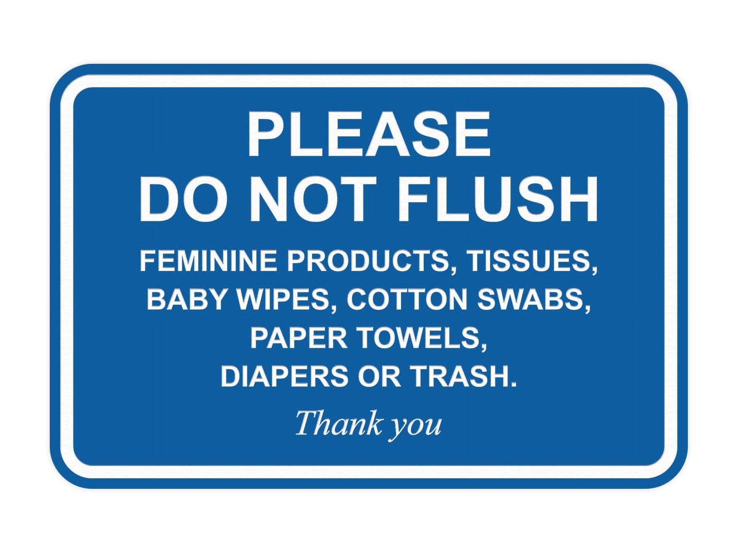 Signs ByLITA Classic Framed, Please Do Not Flush Feminine Products ...