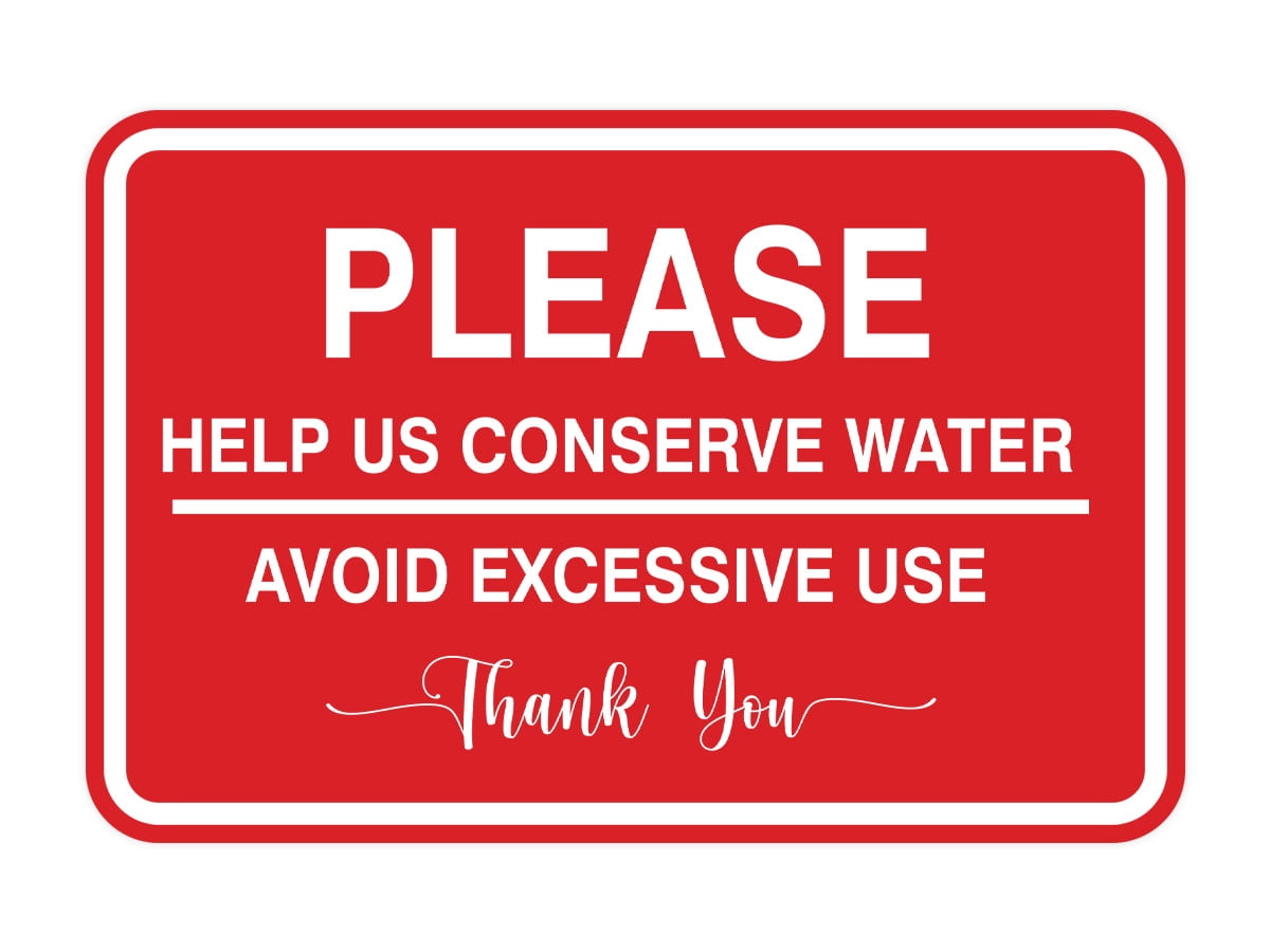 Signs ByLITA Classic Framed Please Help Us Conserve Water Avoid ...