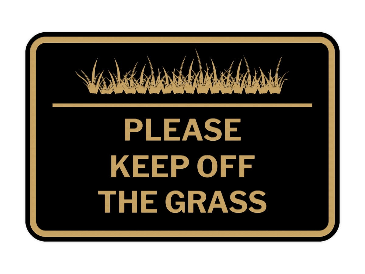 Signs ByLITA Classic Framed Please Keep Off the Grass Sign (Black Gold ...