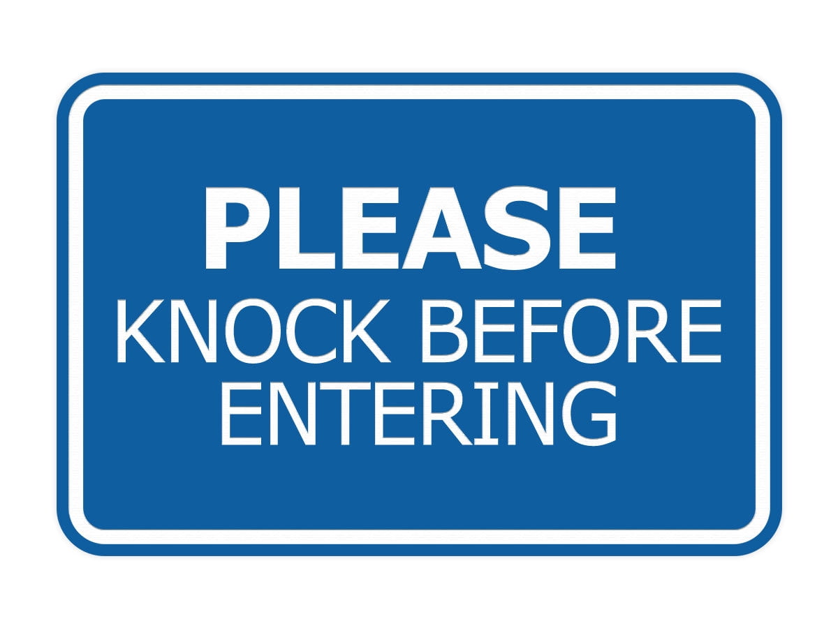 Signs Bylita Classic Framed Please Knock Before Entering Sign Blue