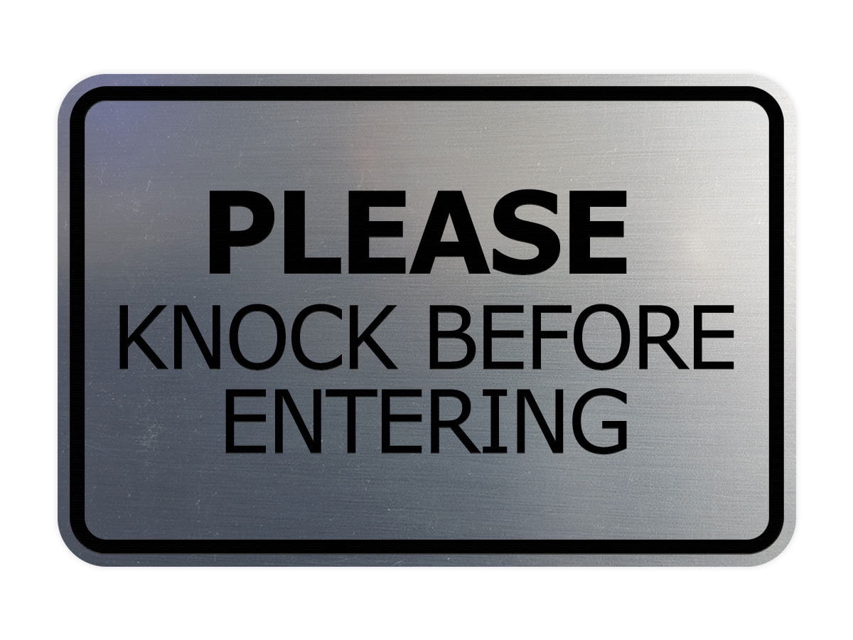 Signs ByLITA Classic Framed Please Knock Before Entering Sign (Brushed ...