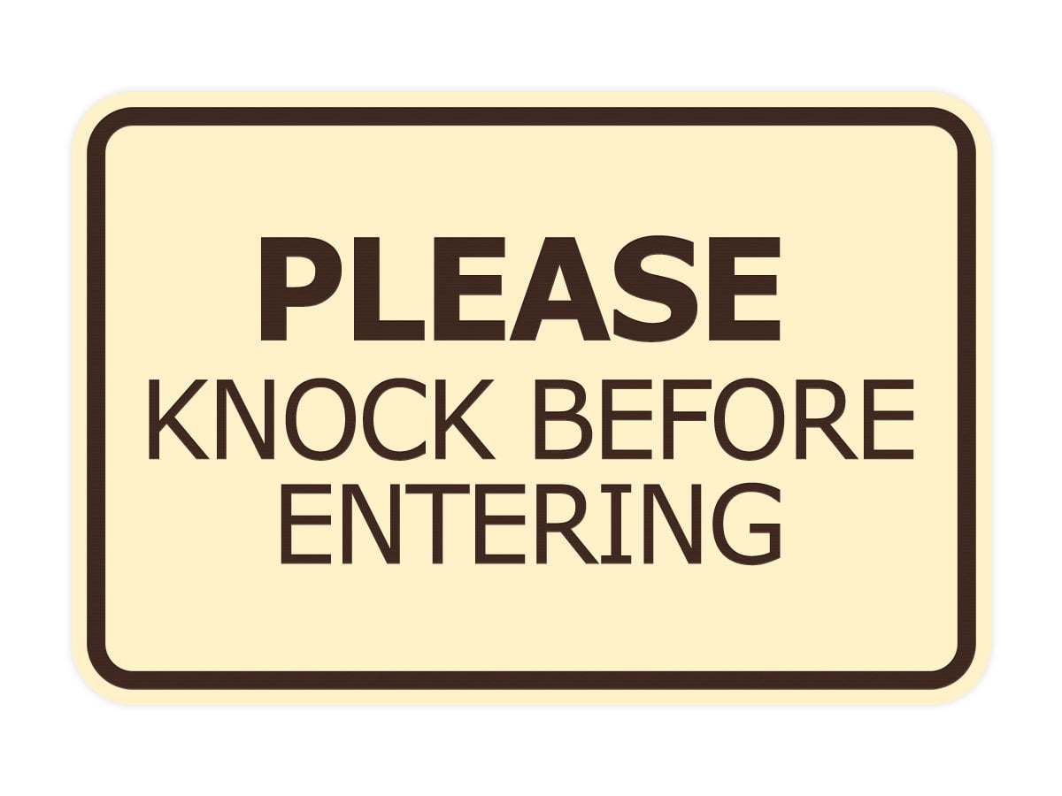 Signs ByLITA Classic Framed Please Knock Before Entering Sign (Ivory ...