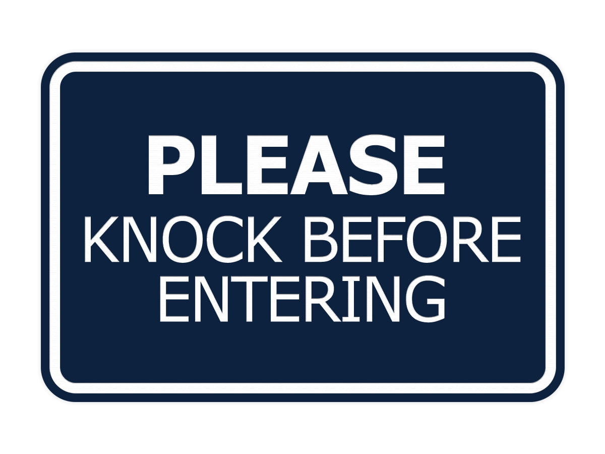 Signs ByLITA Classic Framed Please Knock Before Entering Sign (Navy ...