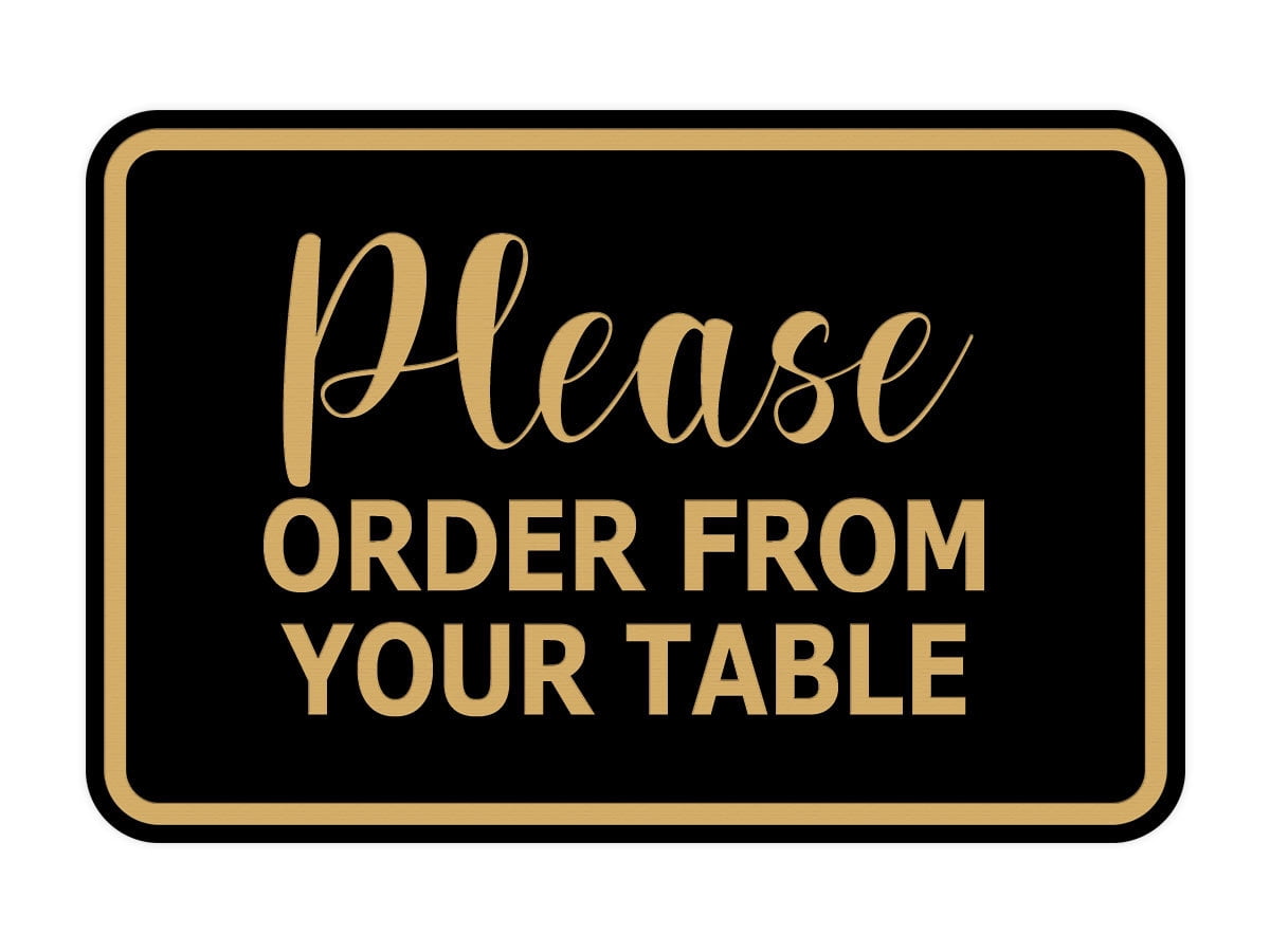 Signs ByLITA Classic Framed, Please Order From Your Table Sign (Black ...