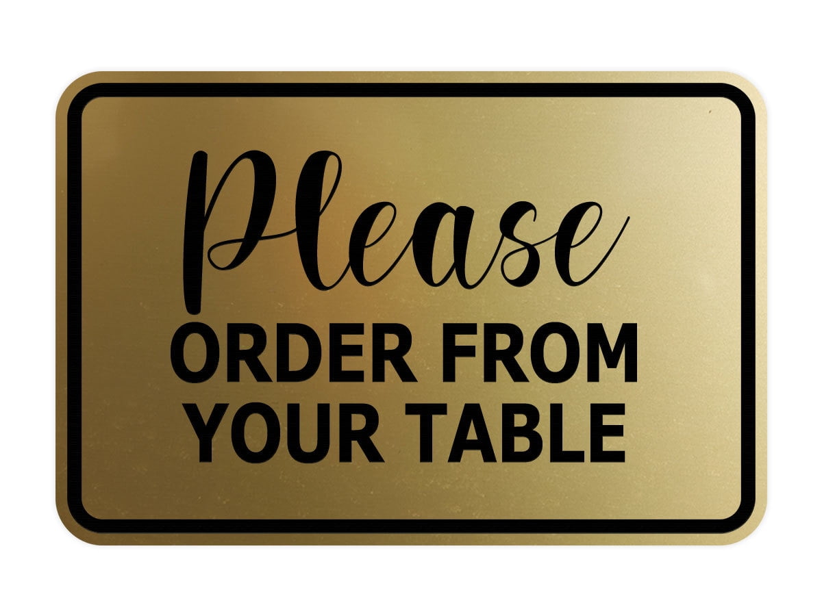 Signs ByLITA Classic Framed, Please Order From Your Table Sign (Brushed ...