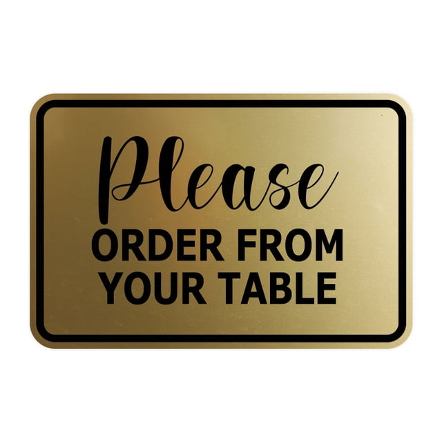 Signs ByLITA Classic Framed, Please Order From Your Table Sign (Brushed ...