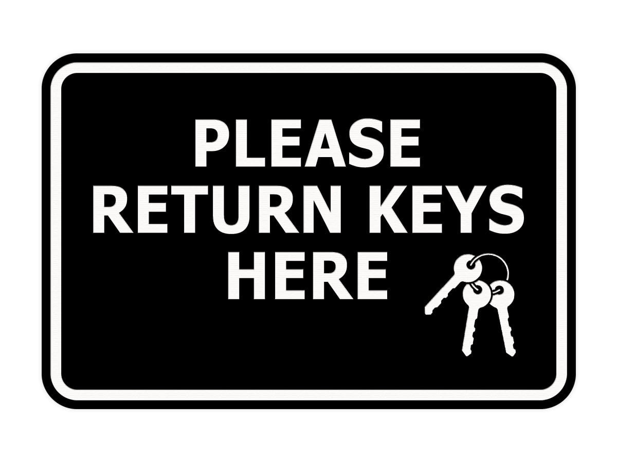 Signs ByLITA Classic Framed Please Return Keys Here Sign (Black ...